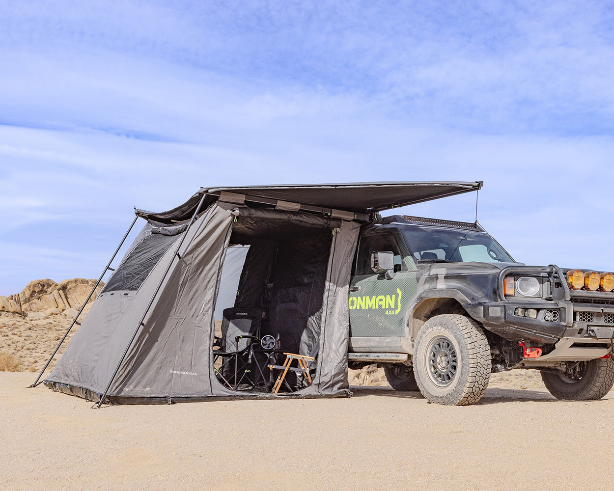 DeltaWing 180° Awning Room – IRONMAN 4X4 USA