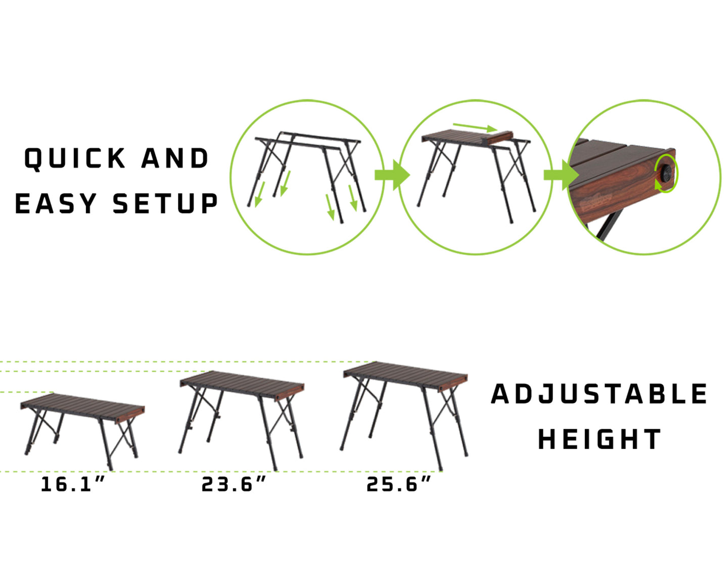 Quick Fold Aluminum Camp Table – IRONMAN 4X4 America